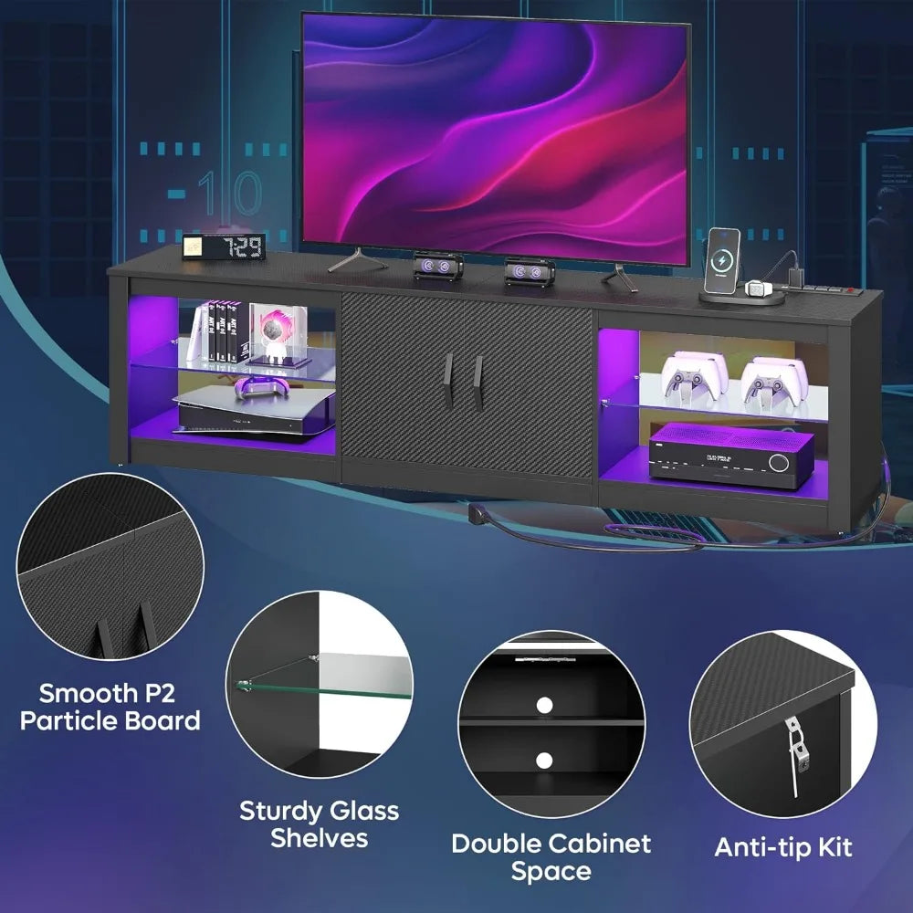 Gaming Entertainment Center w/ Power Outlets – Modern Home Fashion